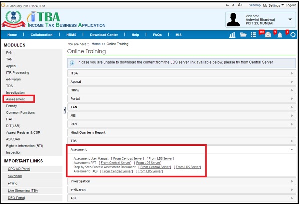 ITBA module for Issue of Summon , Notices and Reference for Audit