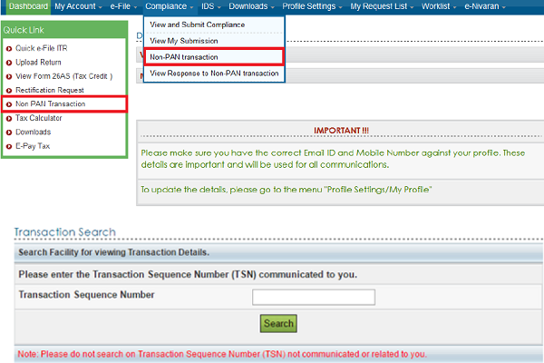 How to link large value transaction(s) to a valid PAN