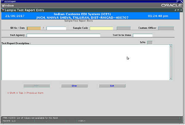 Procedure for drawing of samples and testing during Export – Reg.