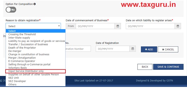 FAQs on GST Registration by Input Service Distributor