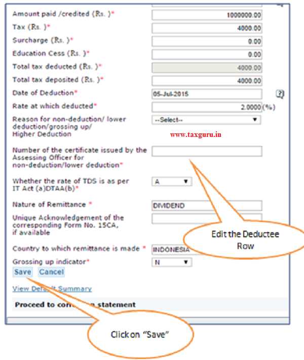 How to edit deductee details in unmatched TDS/TCS challans