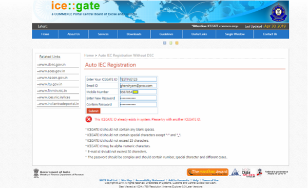 Advisory for Simplified Auto Registration at ICEGATE