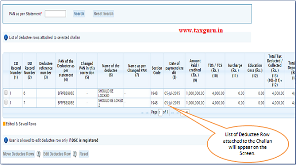 How to edit deductee details in unmatched TDS/TCS challans