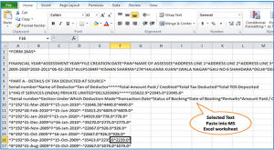 Procedure of Converting Form 26AS Text File to Excel File