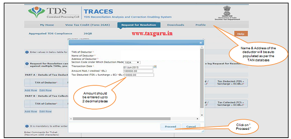 How to Raise Request for Resolution’ & Track on TRACES