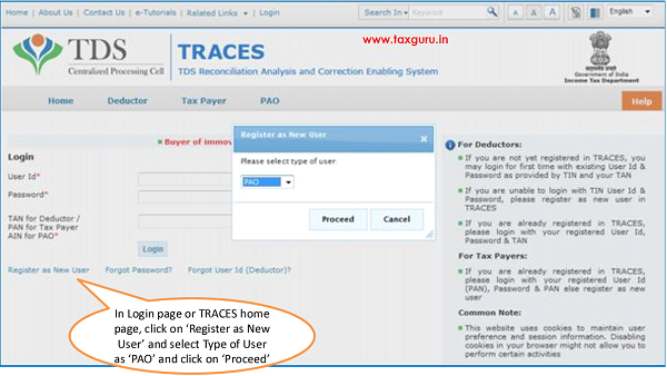 TRACES Tutorial for PAO on Registration, Login, Password, View AIN, TAN ...