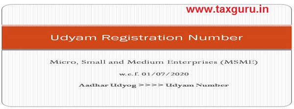 MSME Udyam Registration Number from 01/07/2020