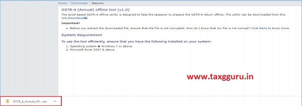 How to File Form GSTR-4 (Annual Return) using offline utility