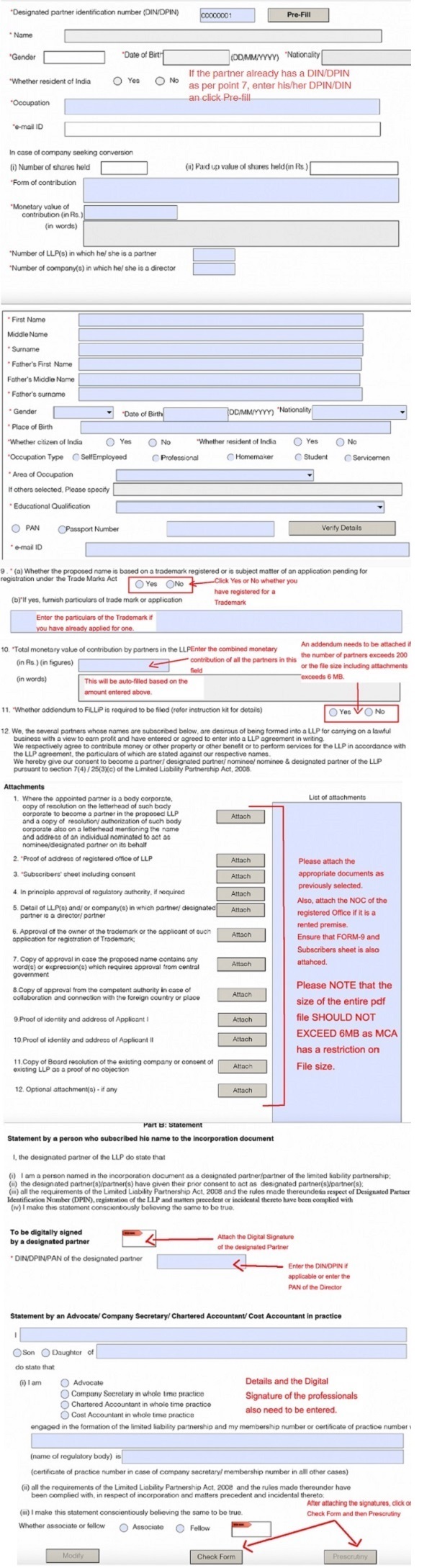 How to register an LLP using FiLLip Form