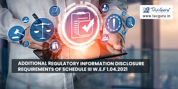 Additional Regulatory Information Disclosure Requirements of Schedule ...