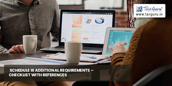 Schedule III Additional Requirements – Checklist with Referencer