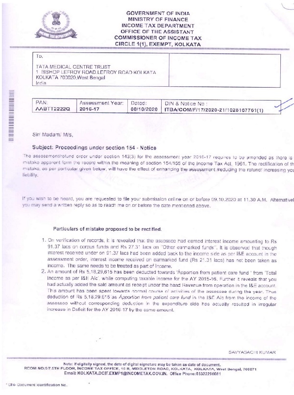 Order passed without Document Identification Number is invalid