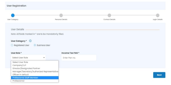 Professional Staff member Login on MCA Portal & Registration FAQs