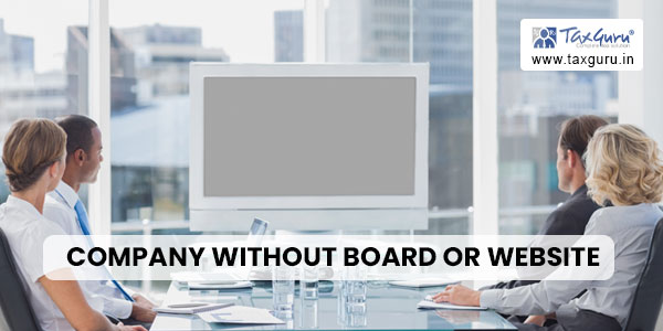 Penalty Imposed for Company Without Board or Website (Section 12(1 ...